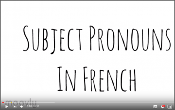 Verbs & subject pronouns - Matt French Tutor